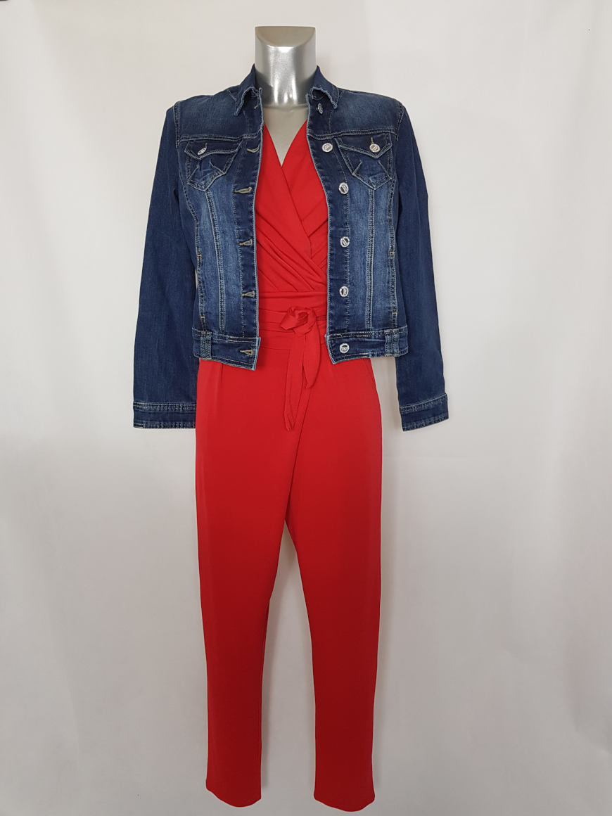 Combi-pantalon soirée rouge femme moderne - Caprices de madeleine