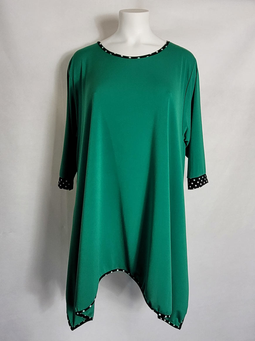 Tunique longue évasée vert femme grande taille - Caprices de madeleine